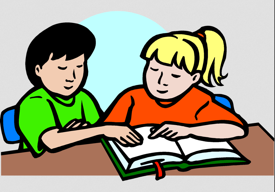 Two Students Working Clipart